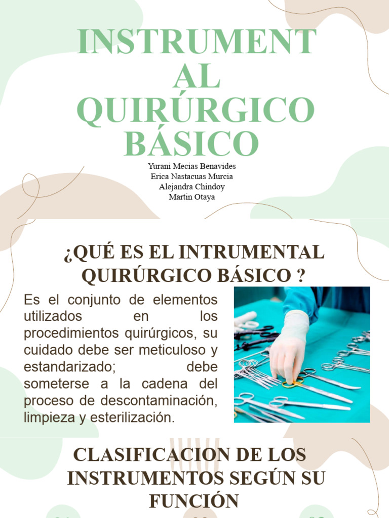 Instrumental Quirúrgico Básico Esencial | PDF | Cirugía | Hemostasia