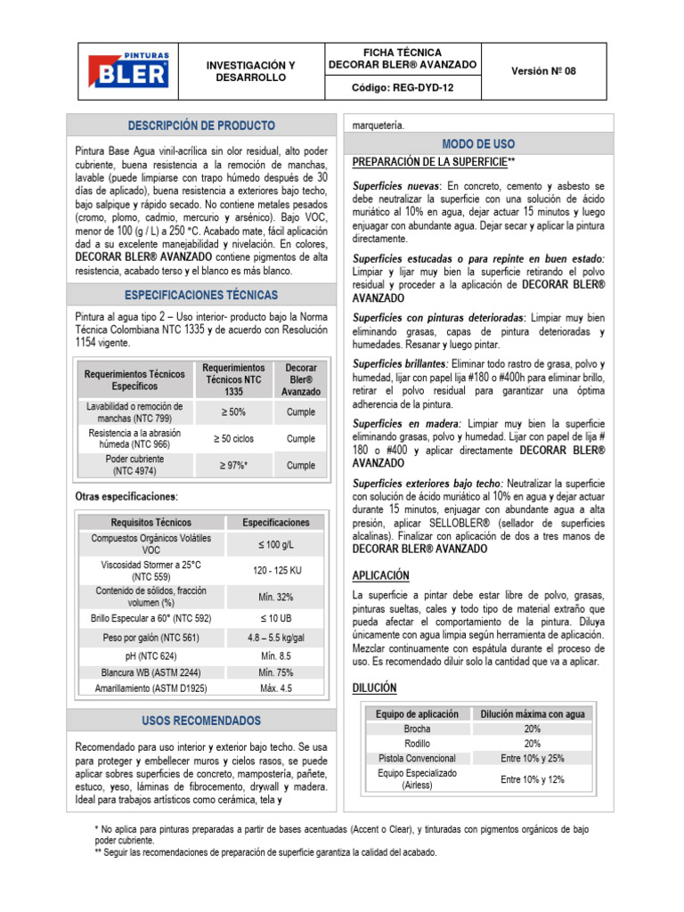 F.T. Decorar Bler® Avanzado | PDF | Pintar | Agua