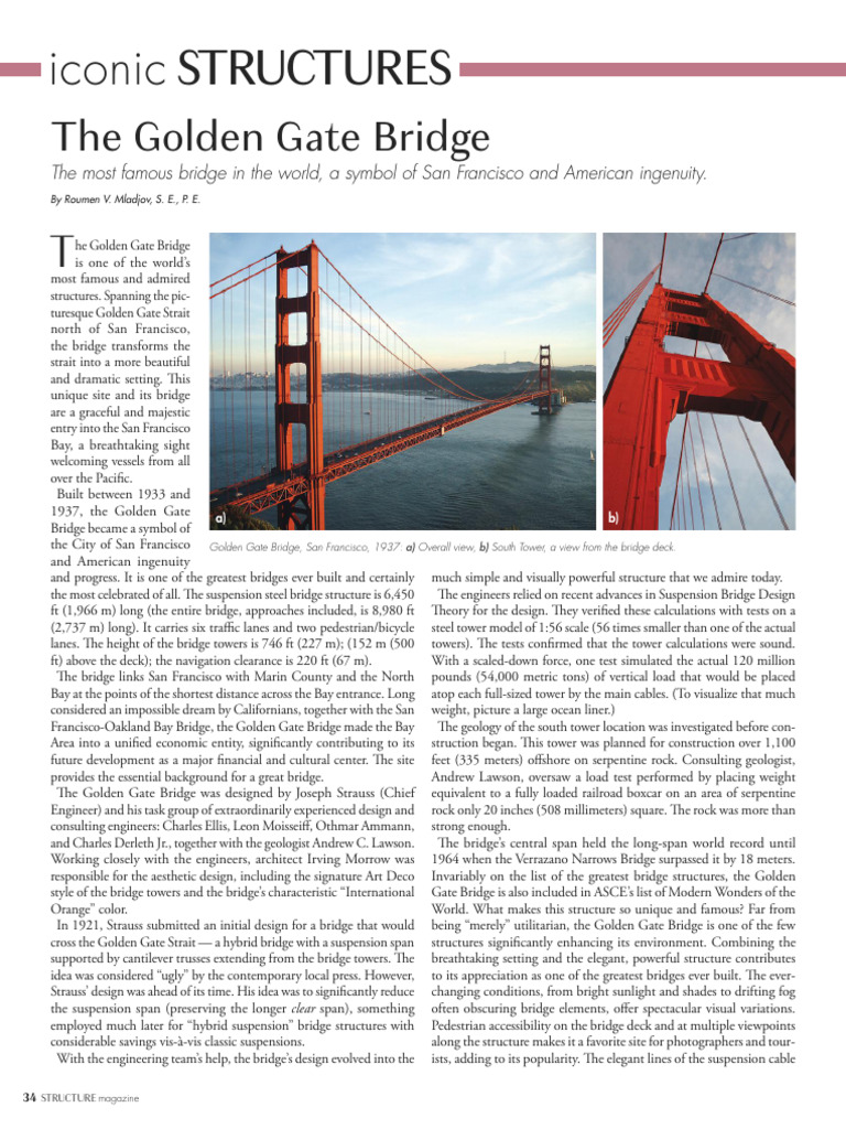 The Golden Gate Bridge | PDF | Bridge | Earthquakes