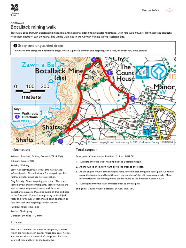 Botallack Mining Walk Walking | PDF | Travel | Home & Garden