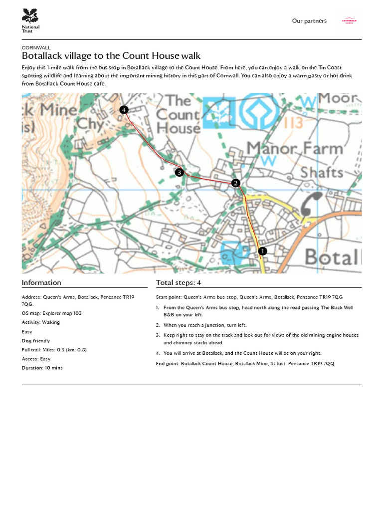 Botallack Village To The Count House Walk Walking | PDF