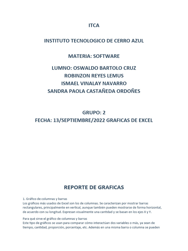 Reporte de Graficas de Excel | PDF | Histograma