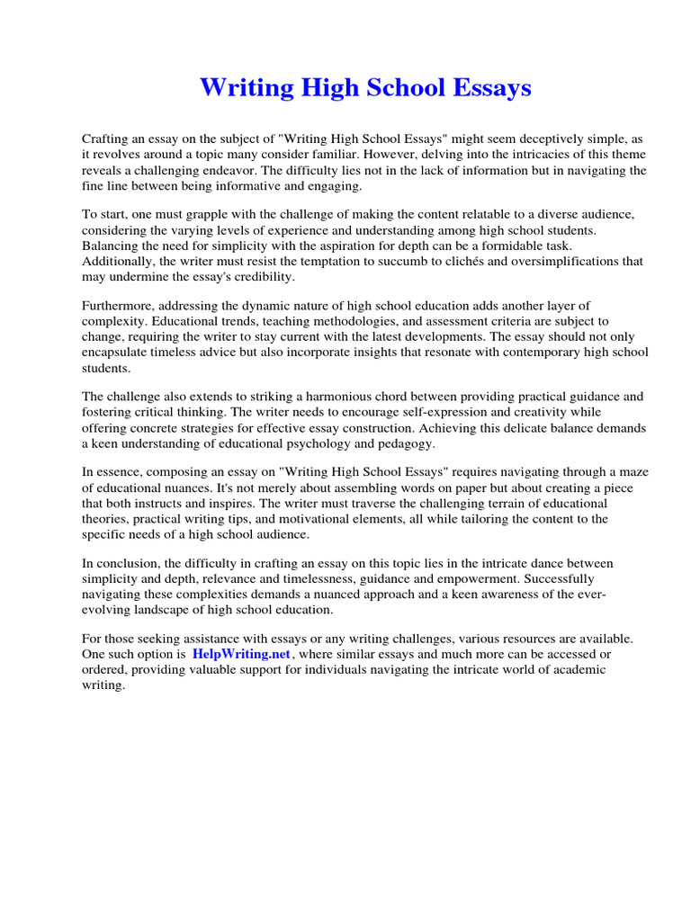 Writing High School Essays | PDF | Book Of Exodus | Moses