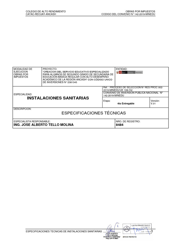 04 Et Instalaciones Sanitarias | PDF | Tap (Válvula) | Tubería (transporte de fluidos)