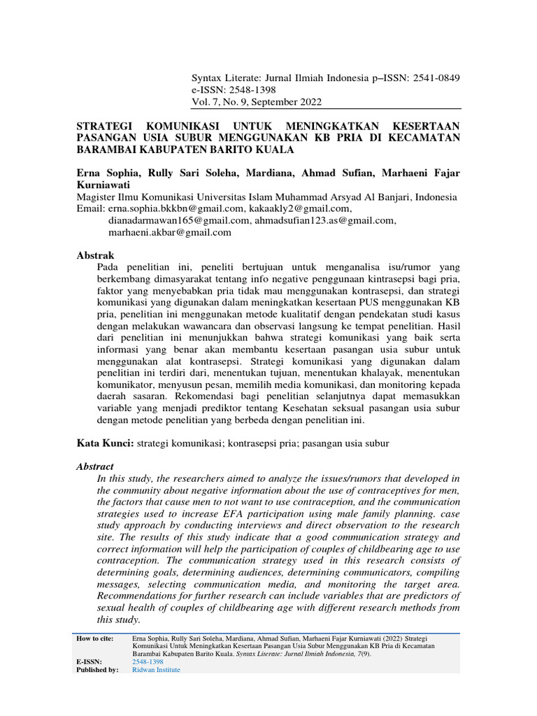 How To Cite:: 2548-1398 Ridwan Institute | PDF