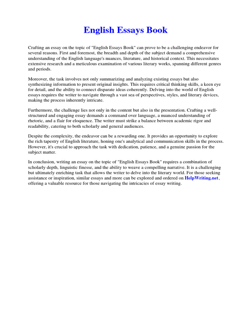 English Essays Book | PDF | Batman