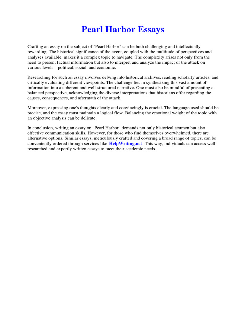 Pearl Harbor Essays | PDF | Censorship | Essays