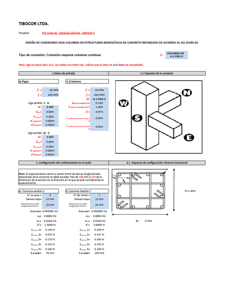 01 Nudo - Conexión Esquina - Columna Continua | PDF | Viga (Estructura) | Doblar
