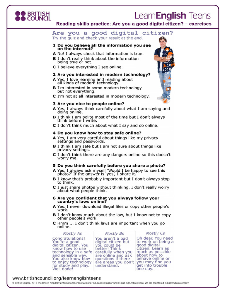 Are You A Good Digital Citizen - Exercises-2-3 | PDF