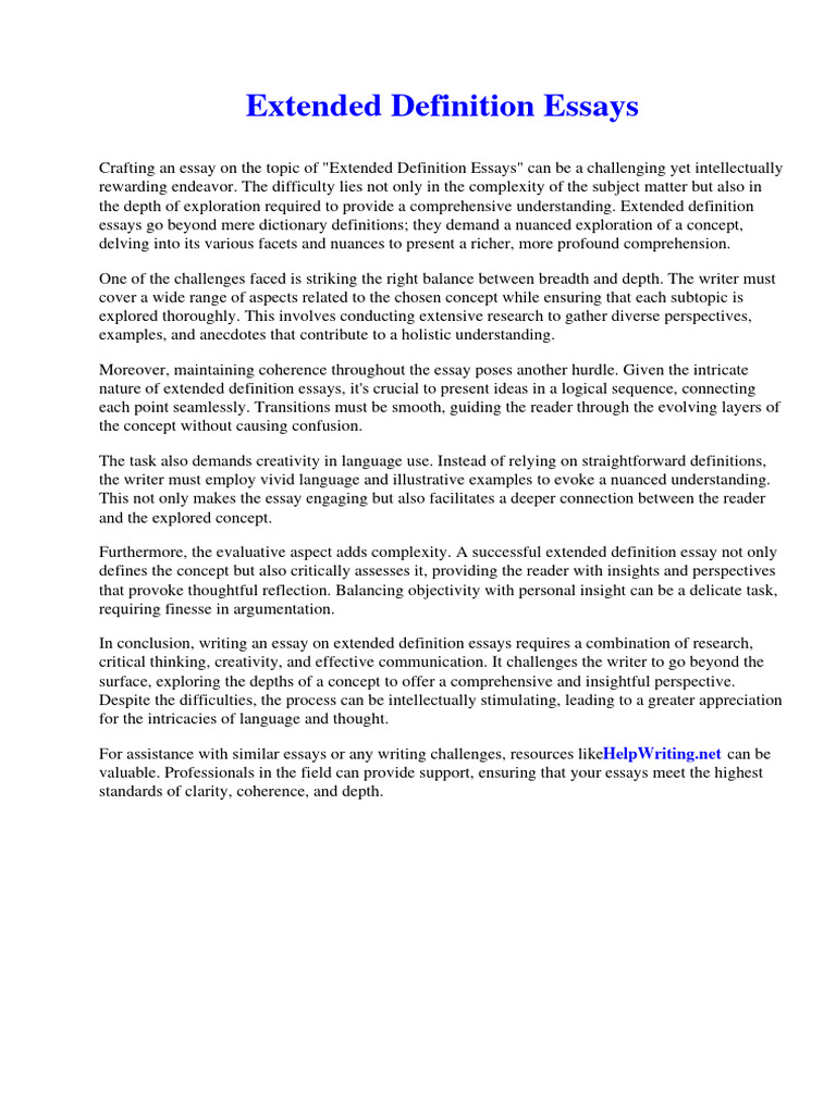 Extended Definition Essays | PDF | Essays | Creativity