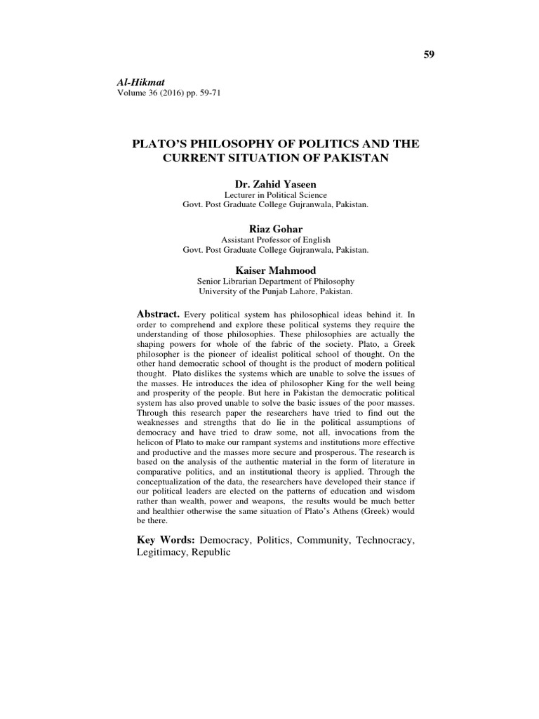 Plato and Politics | Download Free PDF | Plato | Democracy