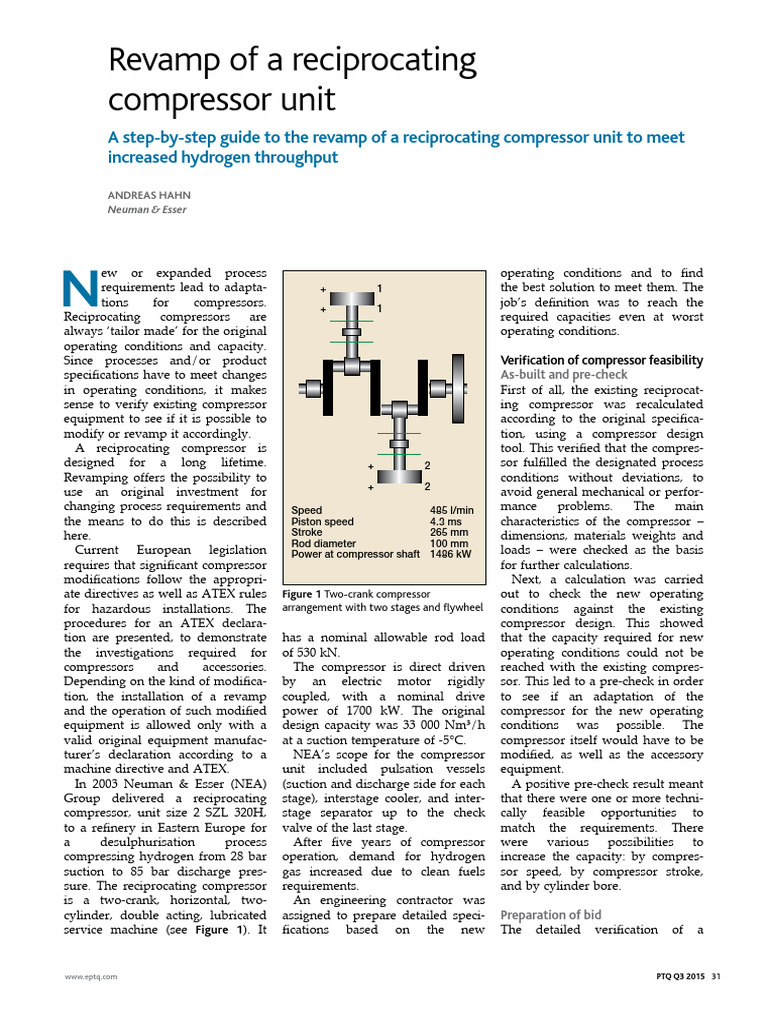Revamp of A Reciprocating Compressor | PDF | Stress (Mechanics) | Piston