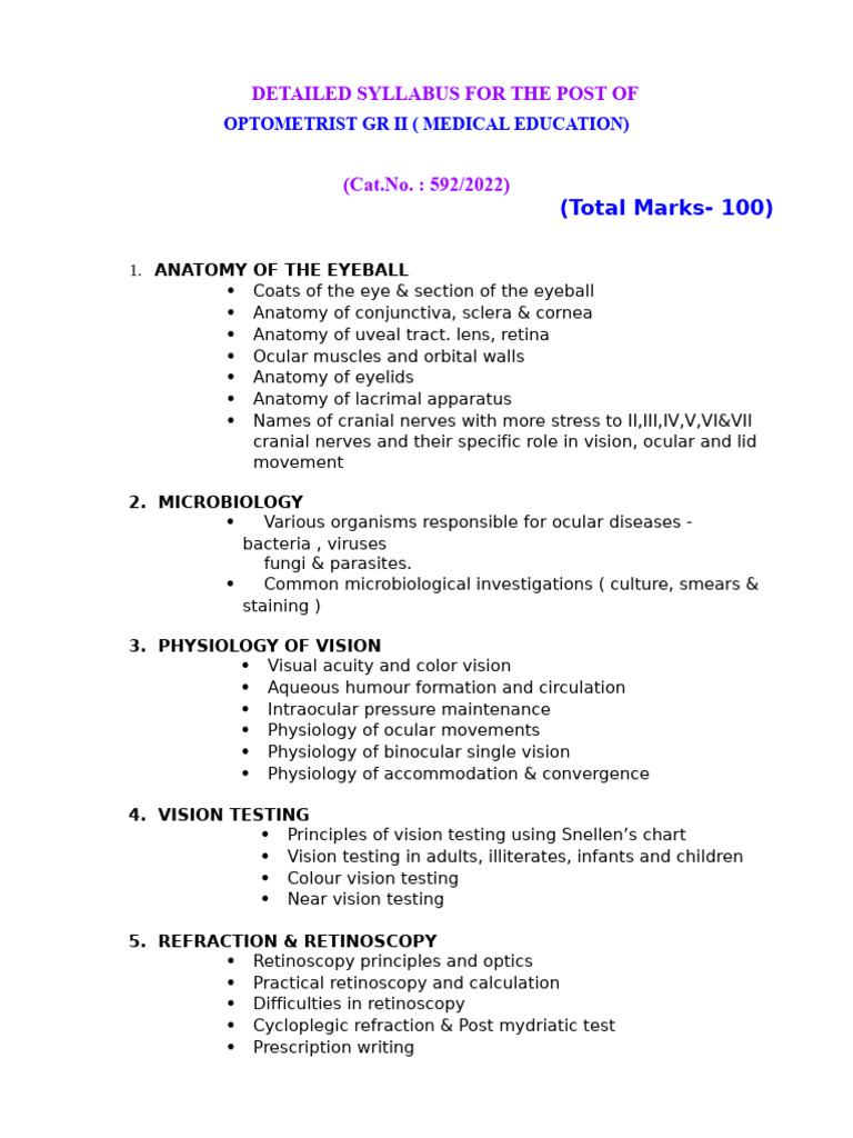 Optometrist | PDF | Human Eye | Medical Specialties