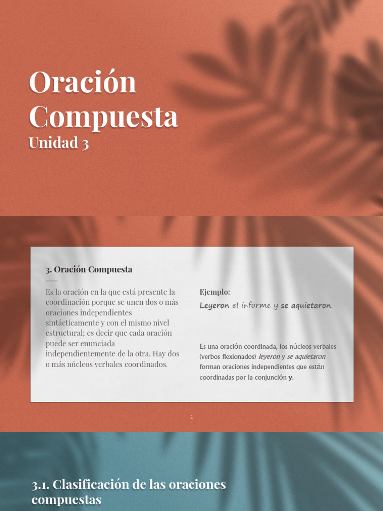 Oración Compuesta | PDF | Oración (Lingüística) | Verbo