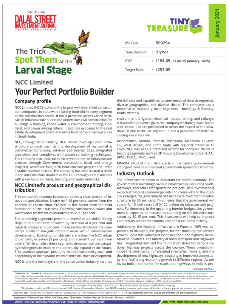 NCC LTD | PDF | Investing | Stocks
