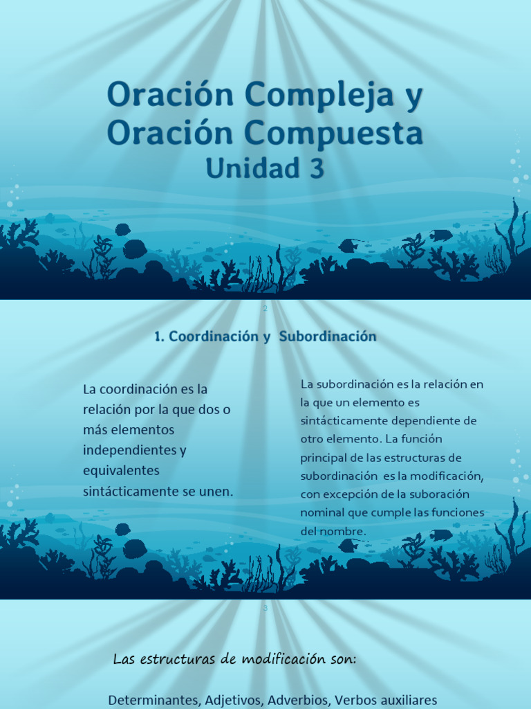 Oraciones Complejas y Compuestas | PDF | Oración (Lingüística) | Adverbio