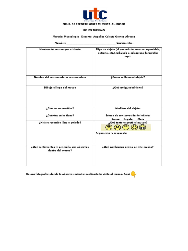 Ficha de Reporte Sobre Mi Visita Al Museo 2 | PDF