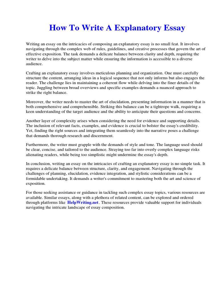 How To Write A Explanatory Essay | PDF | Essays | Frankenstein