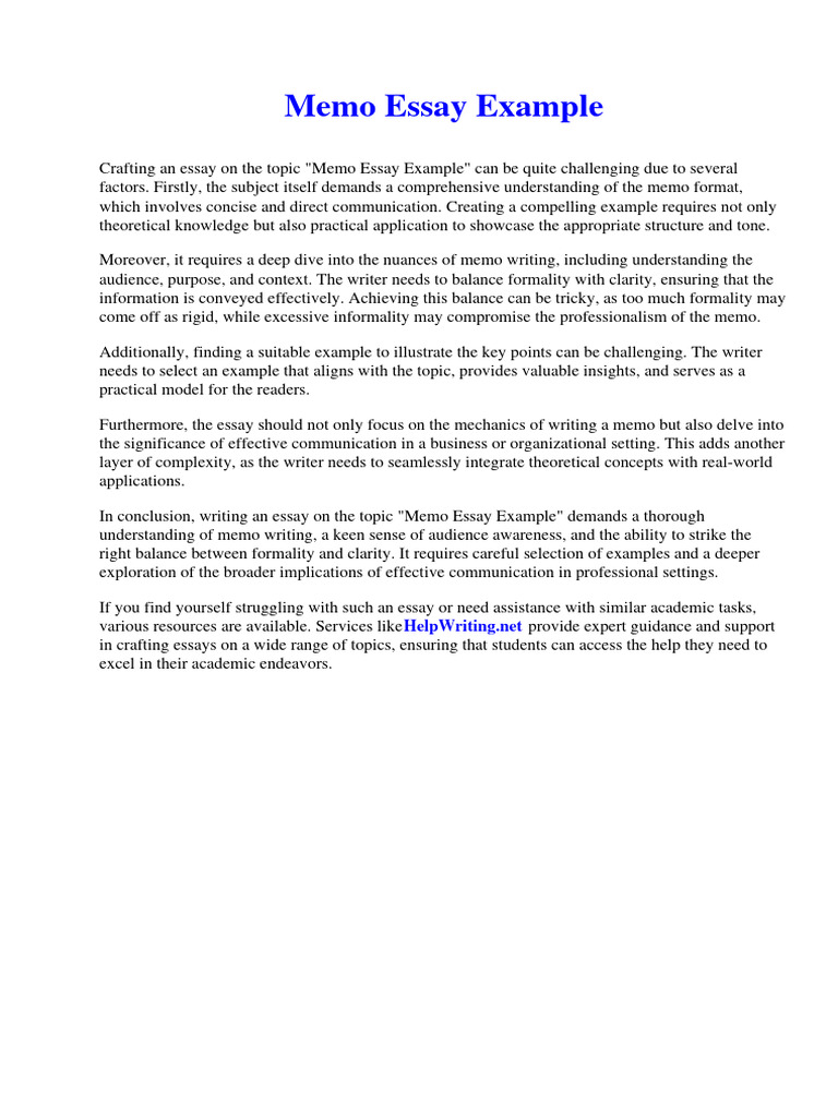 Memo Essay Example | PDF | Recession | Bacteria