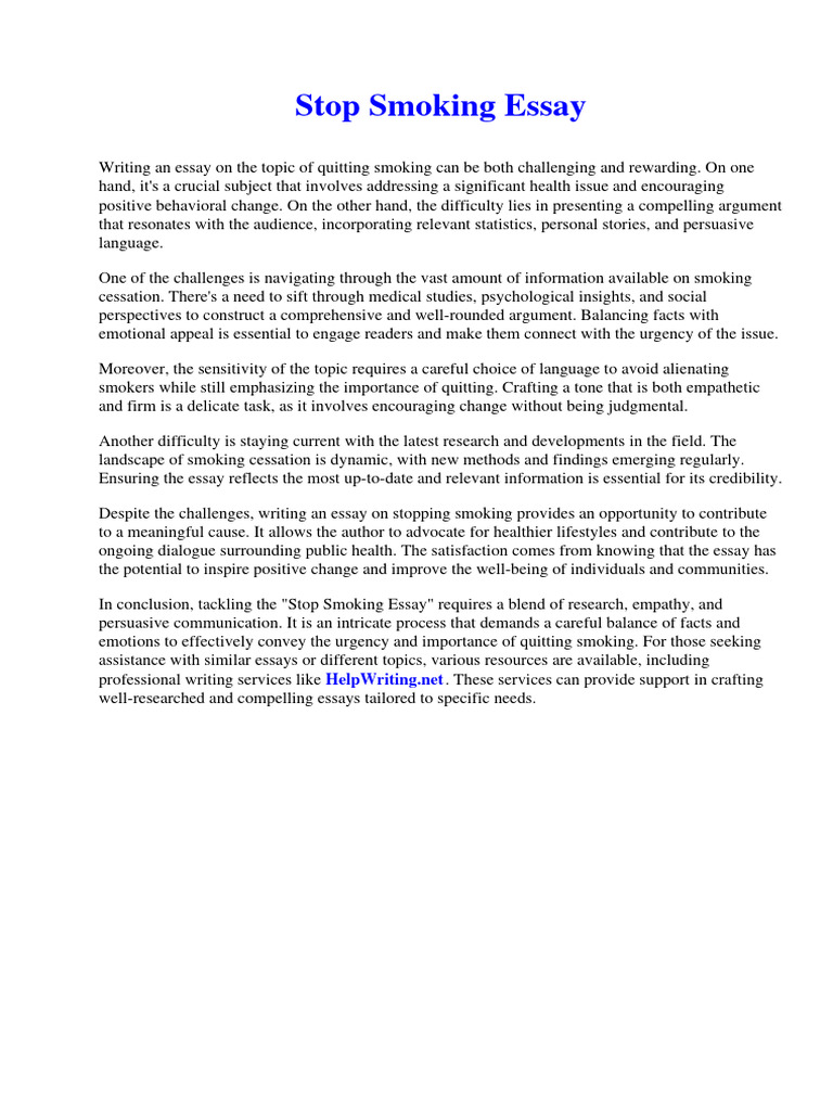 Stop Smoking Essay | PDF | Grand Jury | Witness