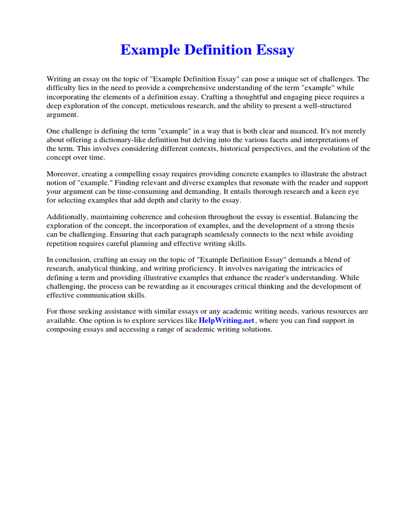 Example Definition Essay | PDF | Viticulture | Vitis