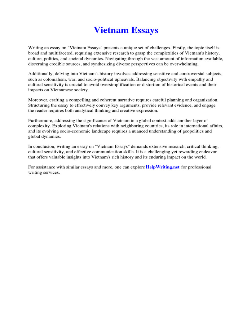 Vietnam Essays | PDF | Prison | Slavery