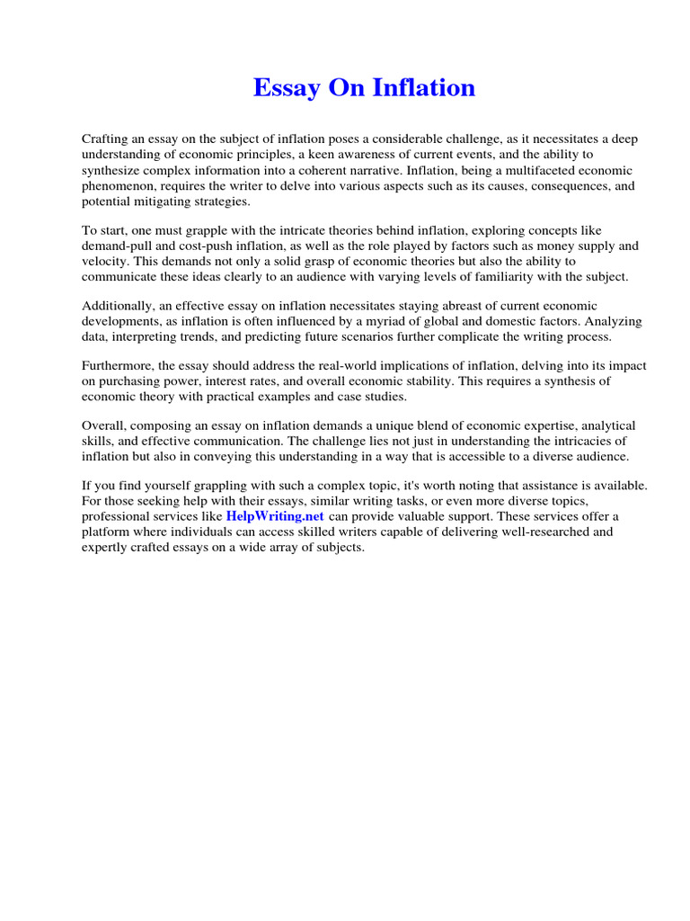 Essay On Inflation | PDF | Inflation | Family