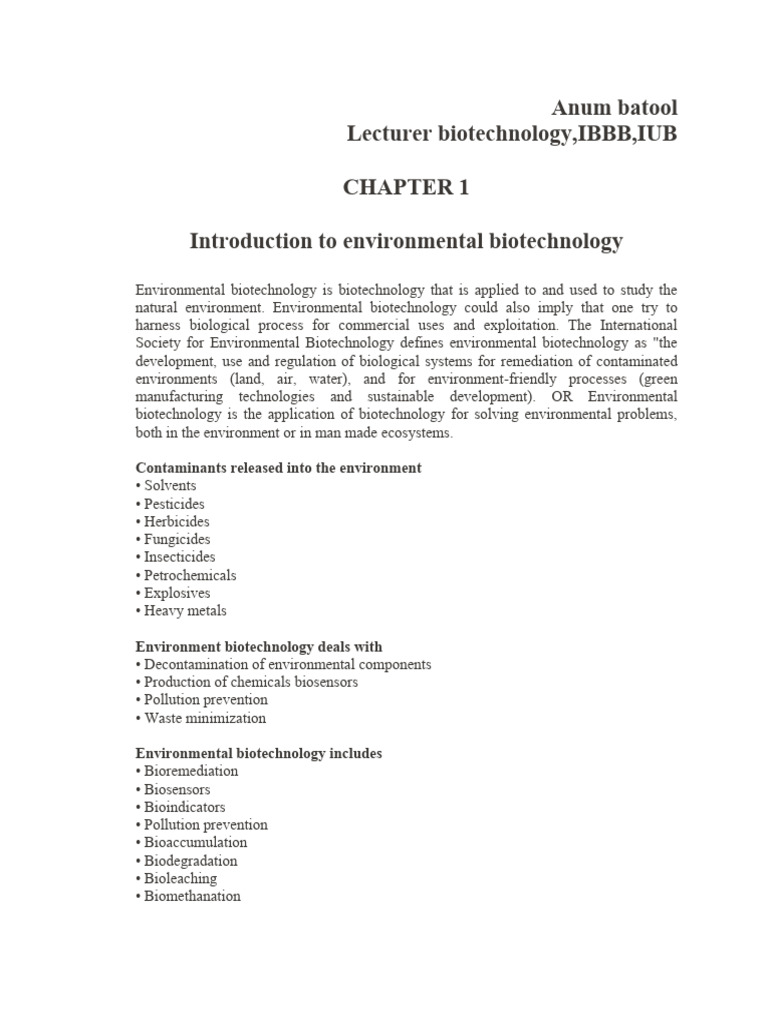 Introduction To Biotechnology | PDF | Biodegradation | Chemistry