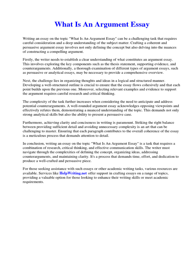 What Is An Argument Essay | PDF | Essays | The Great Gatsby