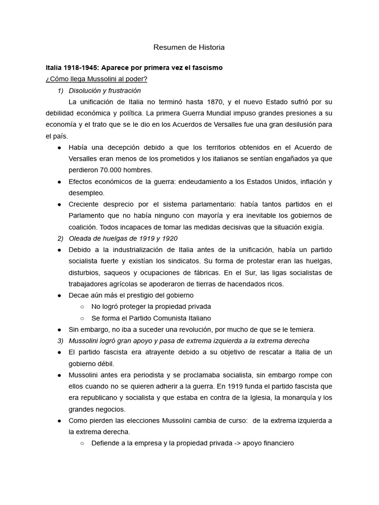 Resumen de Sociedad y Estado: Hitler y Mussolini | PDF | Alemania nazi ...