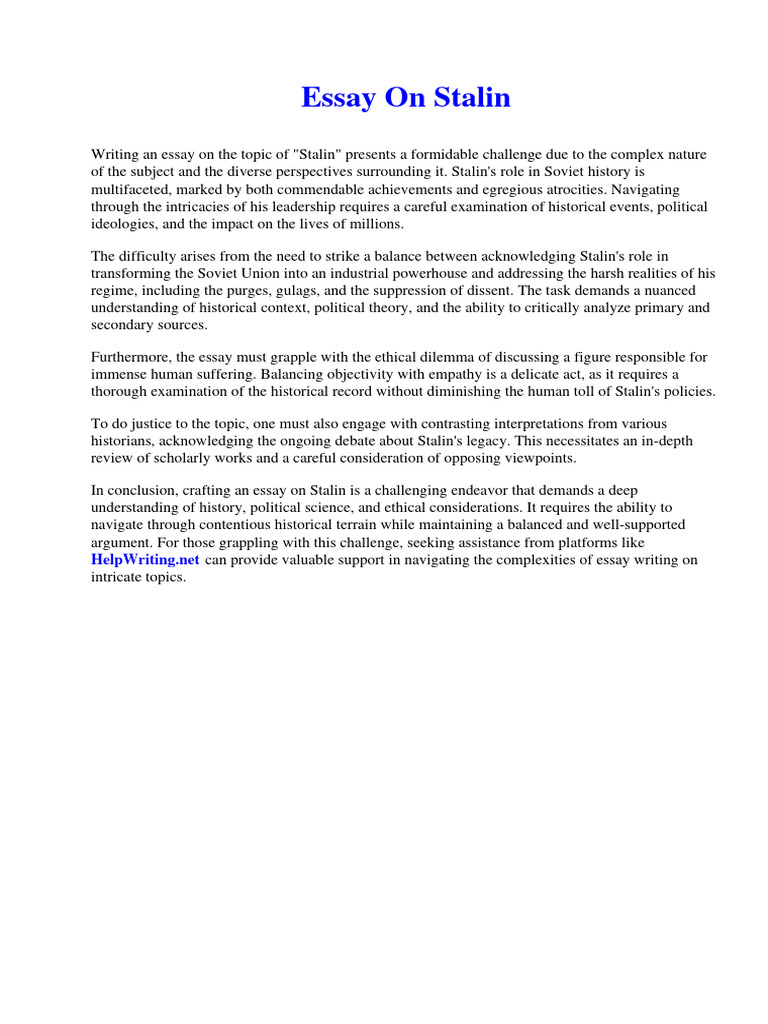 Essay On Stalin | Download Free PDF | Obesity | Oprah Winfrey