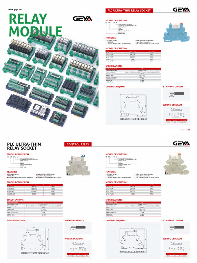 2022 Geya Relay Module Catalogue | PDF