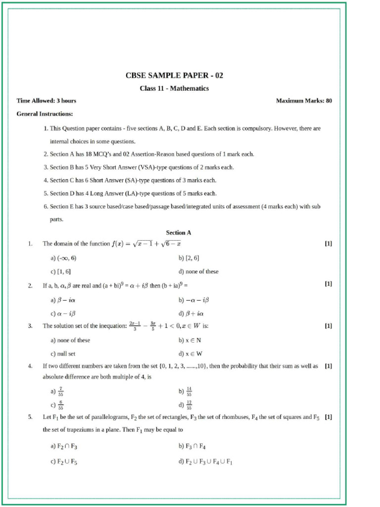 Mathematics 2023 Set - 2 | PDF