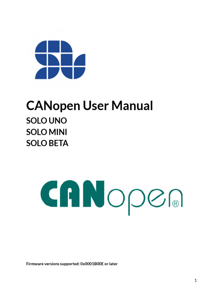 SOLO UNO Communication Manual CANopen | PDF | Computer Engineering | Computing
