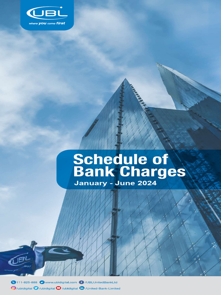 Schedule of Charges 2024 January To June | PDF | Debit Card | Cheque