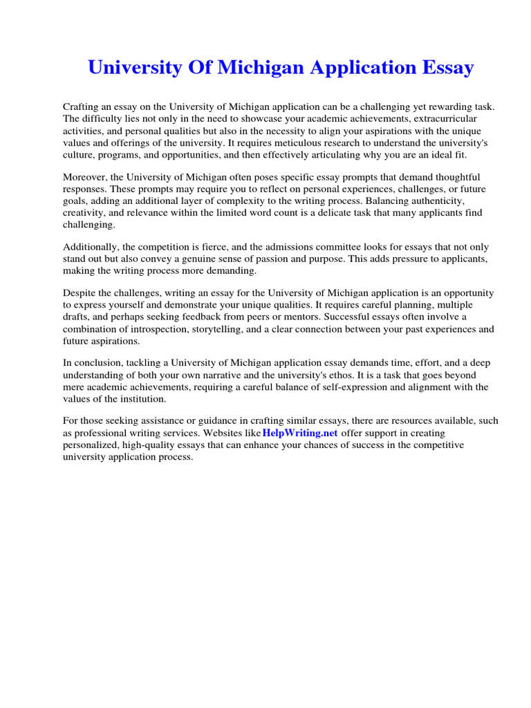Michigan Application Essay Tips | PDF | Trench Warfare | Essays