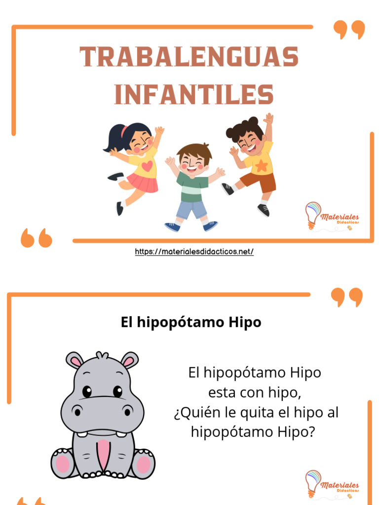 10 Trabalenguas Infantiles Divertidos | PDF | Lingüística | Idiomas