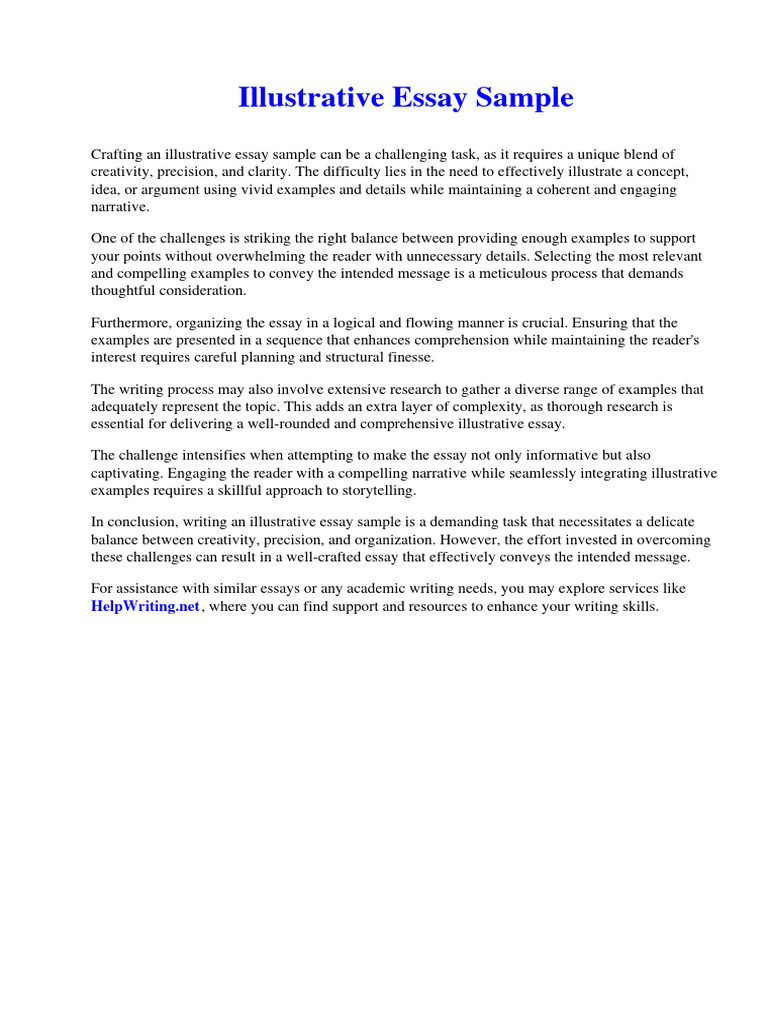 Illustrative Essay Sample | PDF | Essays | First Amendment To The ...