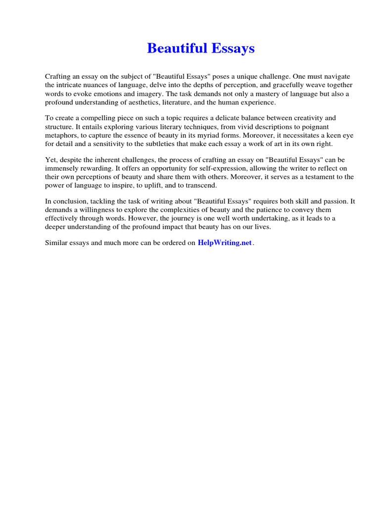 Beautiful Essays | Download Free PDF | El Niño | Essays