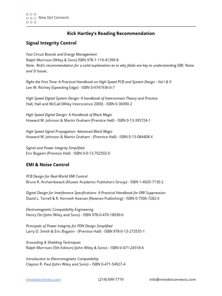 Ricks Reading Recommendation | PDF