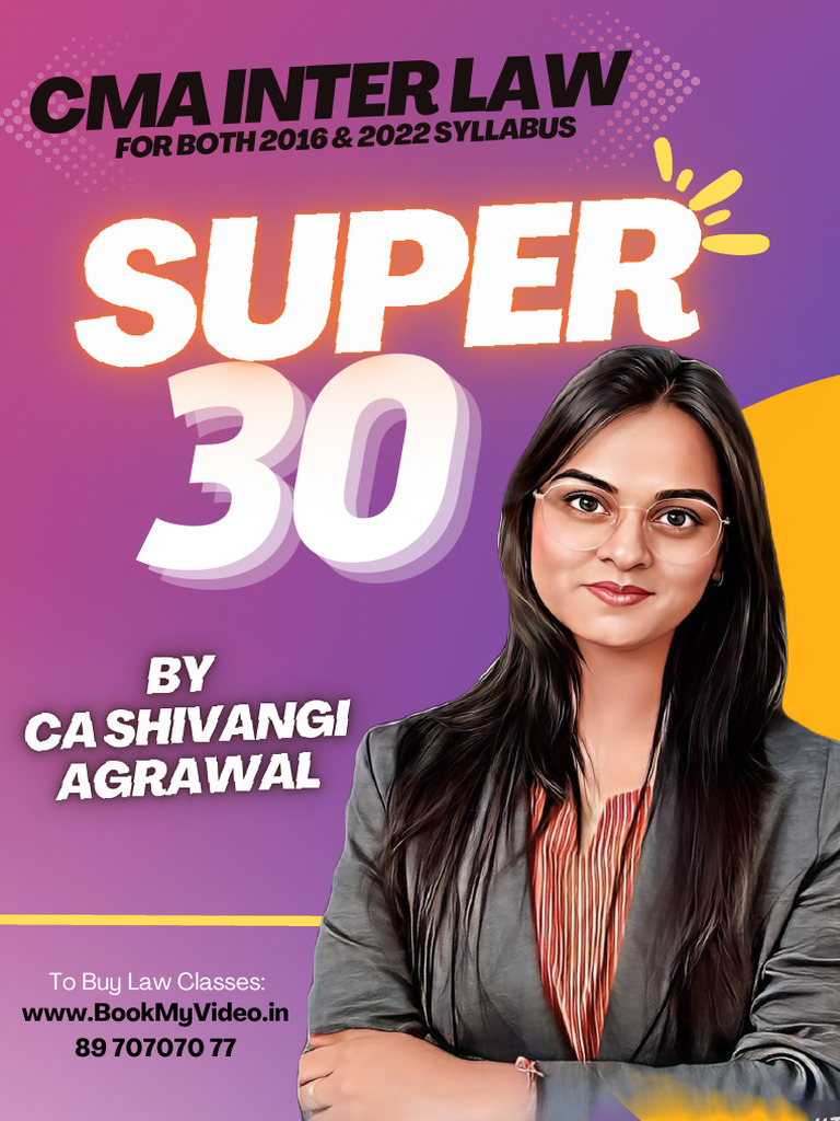 CMA Inter Law Super 30 | PDF | Law Of Agency | Partnership