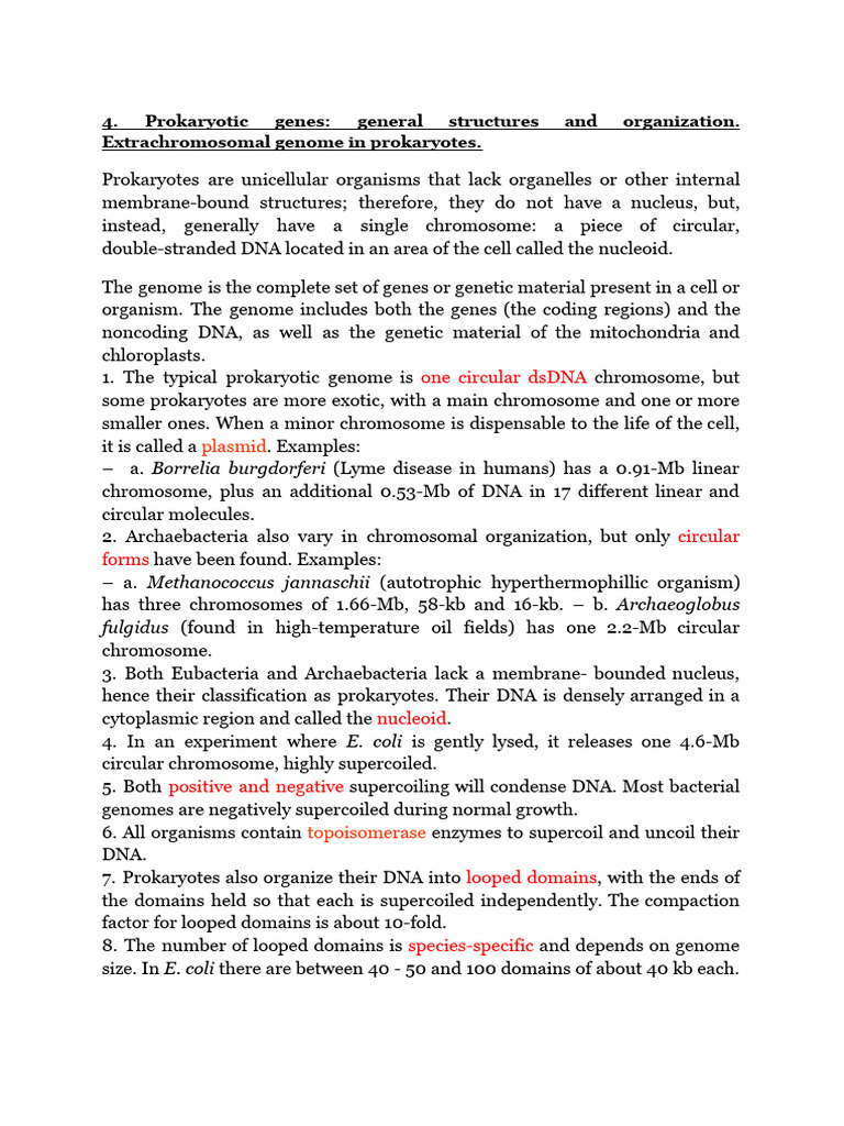 Prokaryotic Genes - General Structures and Organization ...