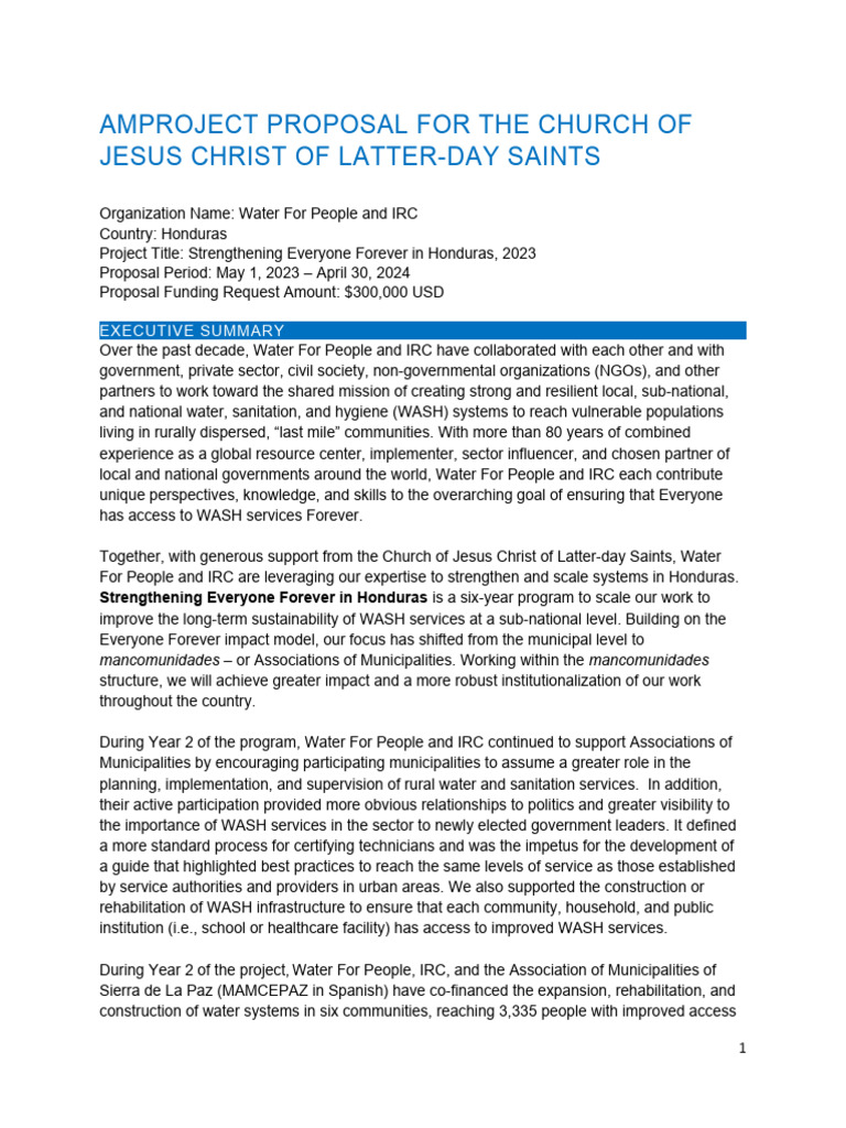 Amproject Proposal For The Church of Jesus Christ of Latter-Day Saints ...