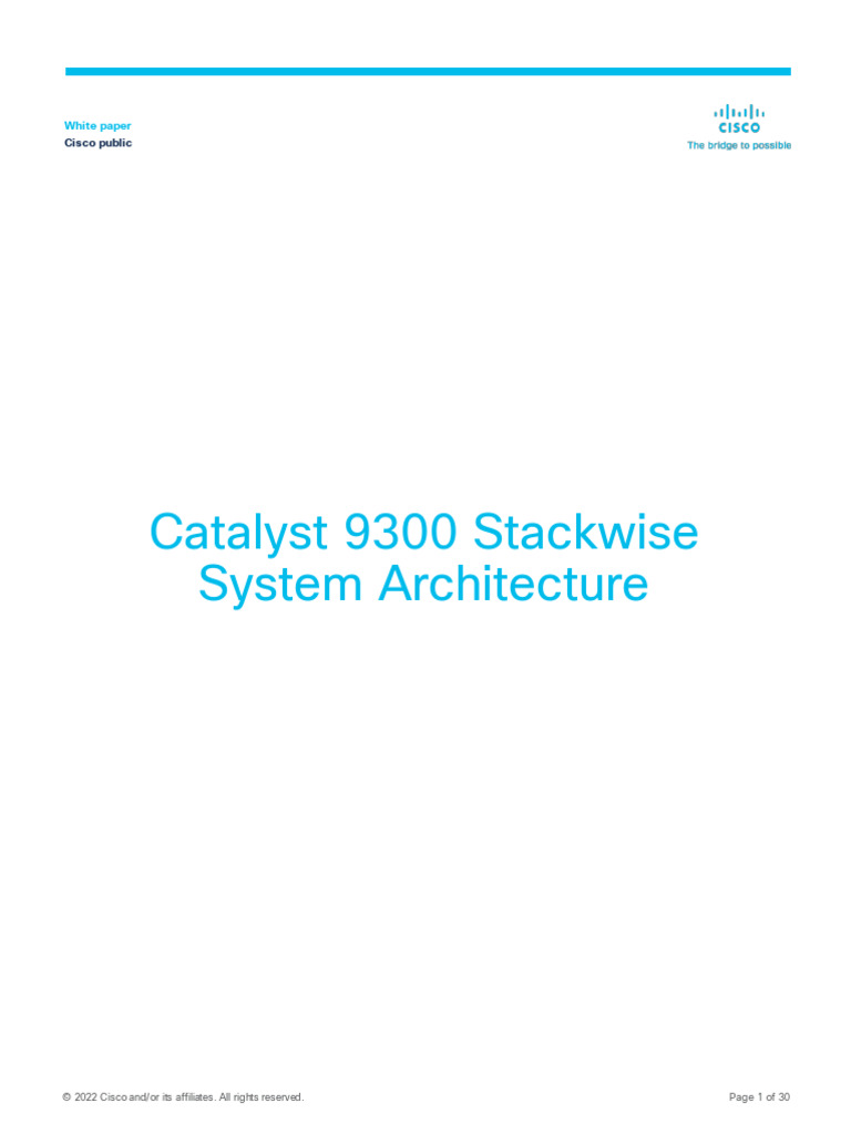Cisco Catalyst 9300 Stackwise System Architecture | PDF | Computer ...