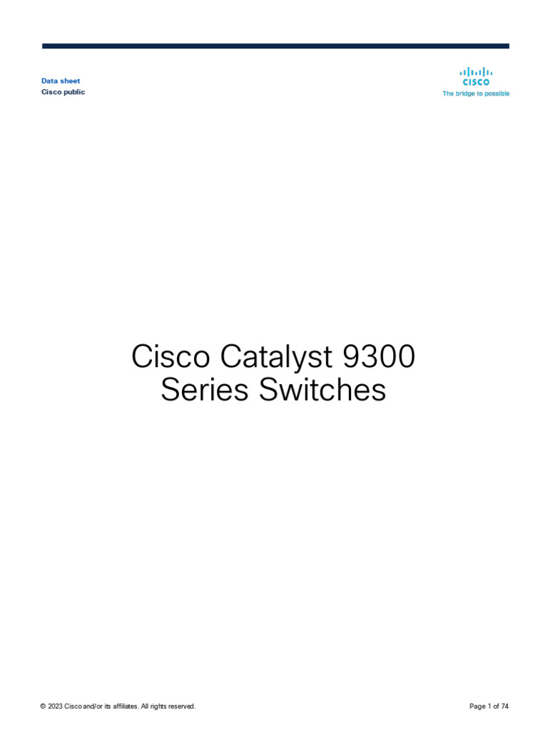 Cisco Catalyst 9300 Series Datasheet | PDF | Computer Network | I Pv6