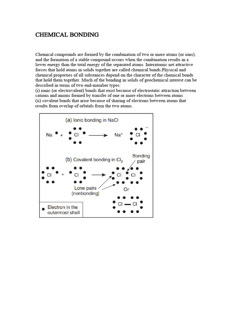 Chemical Bonding | PDF | Chemical Bond | Ionic Bonding