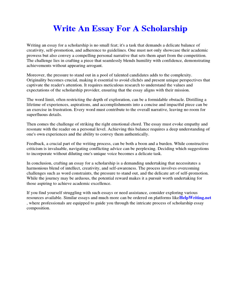 Scholarship Essay Writing Guide | PDF | Mobile App