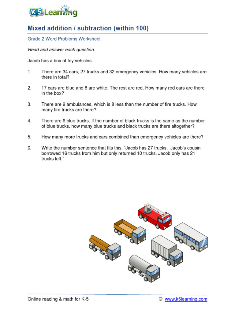 Grade 2 Word Problems Mixed Add Subtract 2 Digits e | PDF