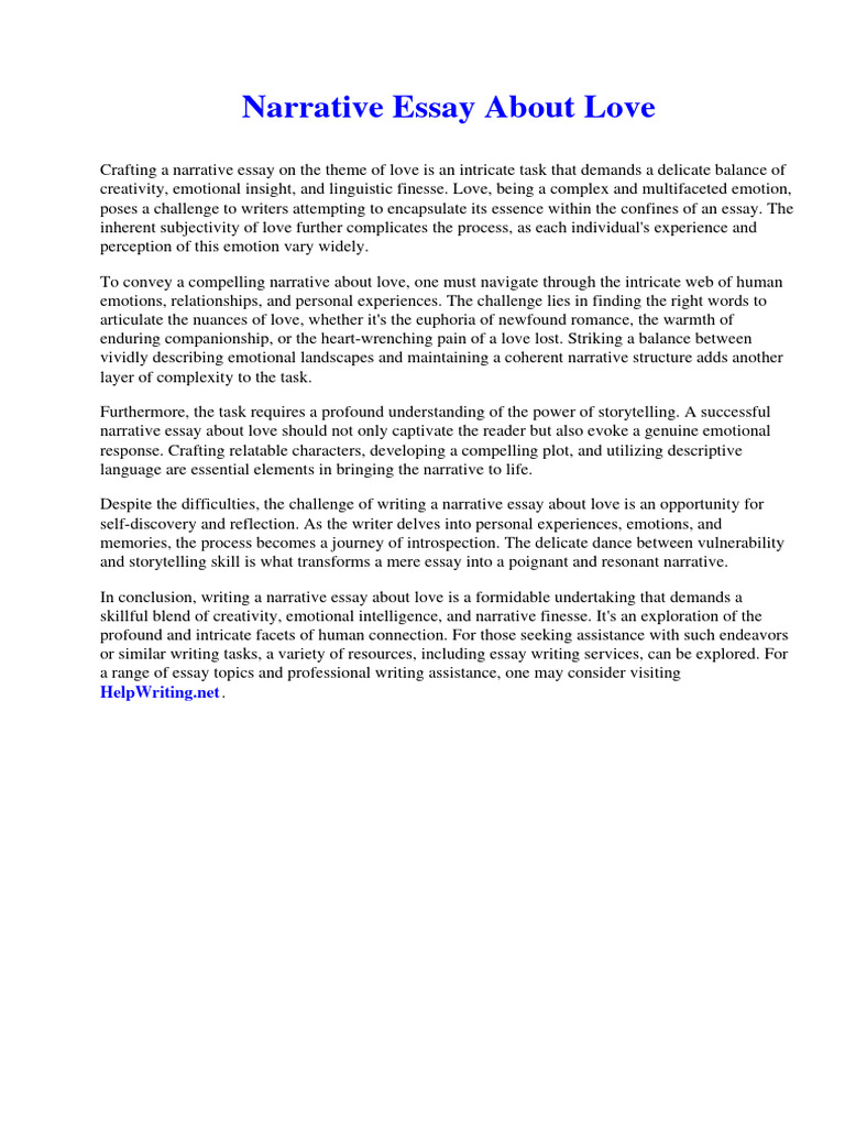 Crafting a Love Narrative Essay | PDF | Federal Emergency Management Agency