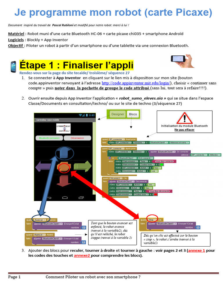 Programmer un robot avec Picaxe | PDF | Android (Système d'exploitation ...